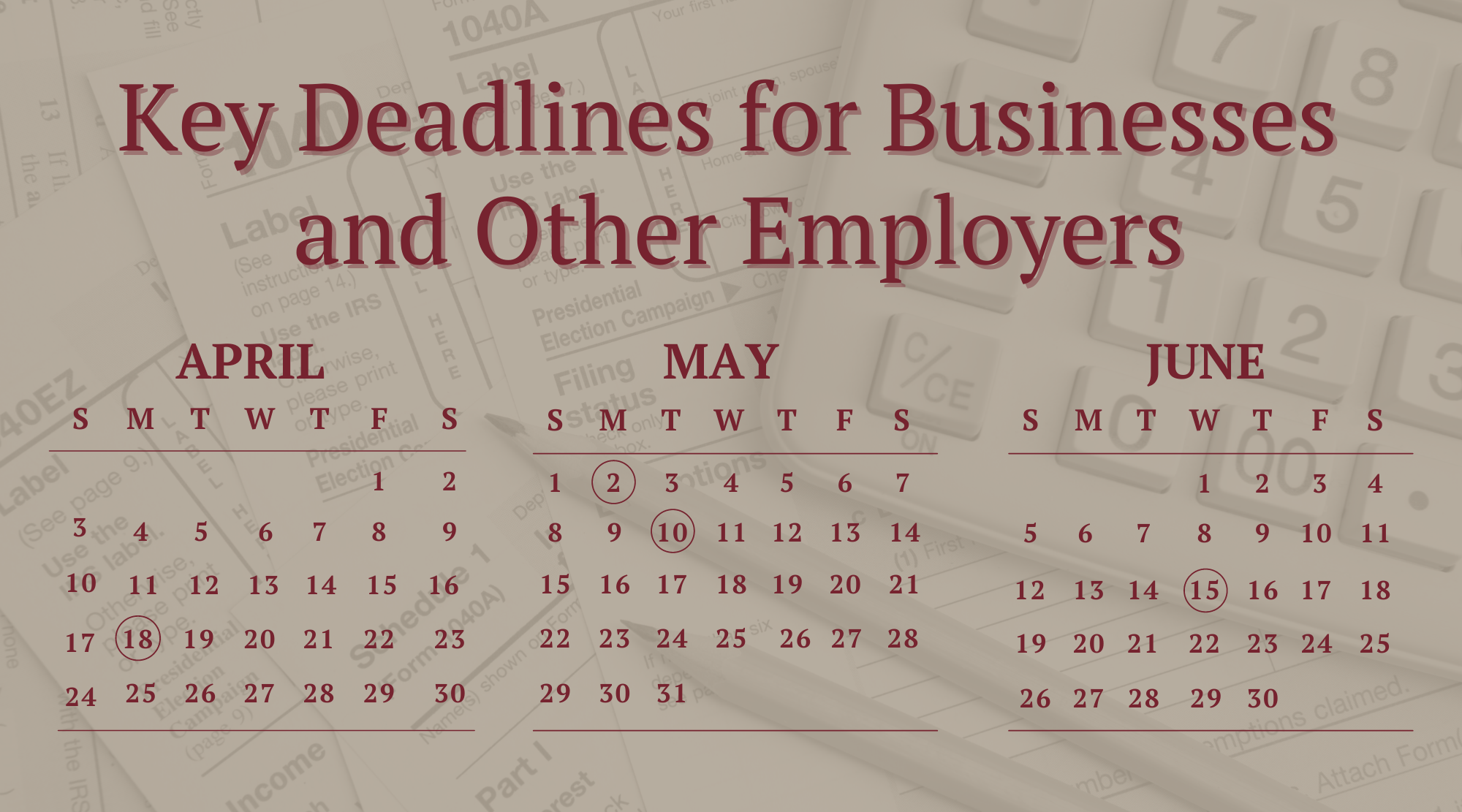 Key Deadlines for Businesses and Other Employees - News Post - Varney ...
